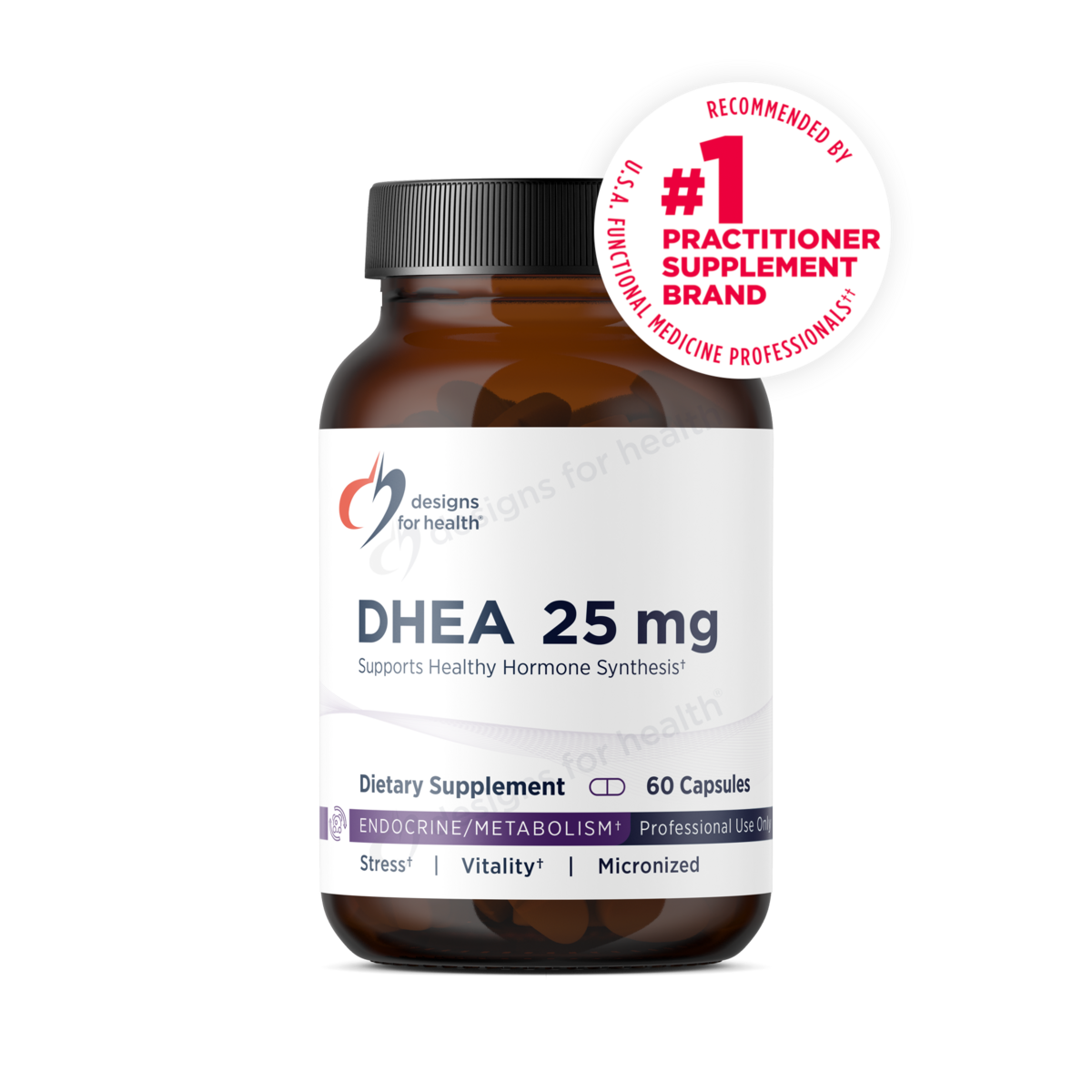 DHEA 25 mg (60 caps) by Designs for Health - IPM Supplements