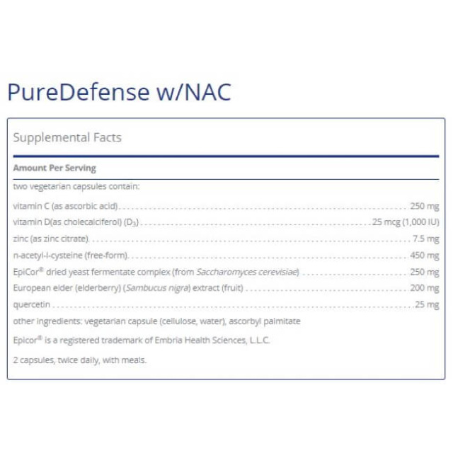 Pure Defense with NAC (120 caps) by Pure Encapsulations - IPM Supplements