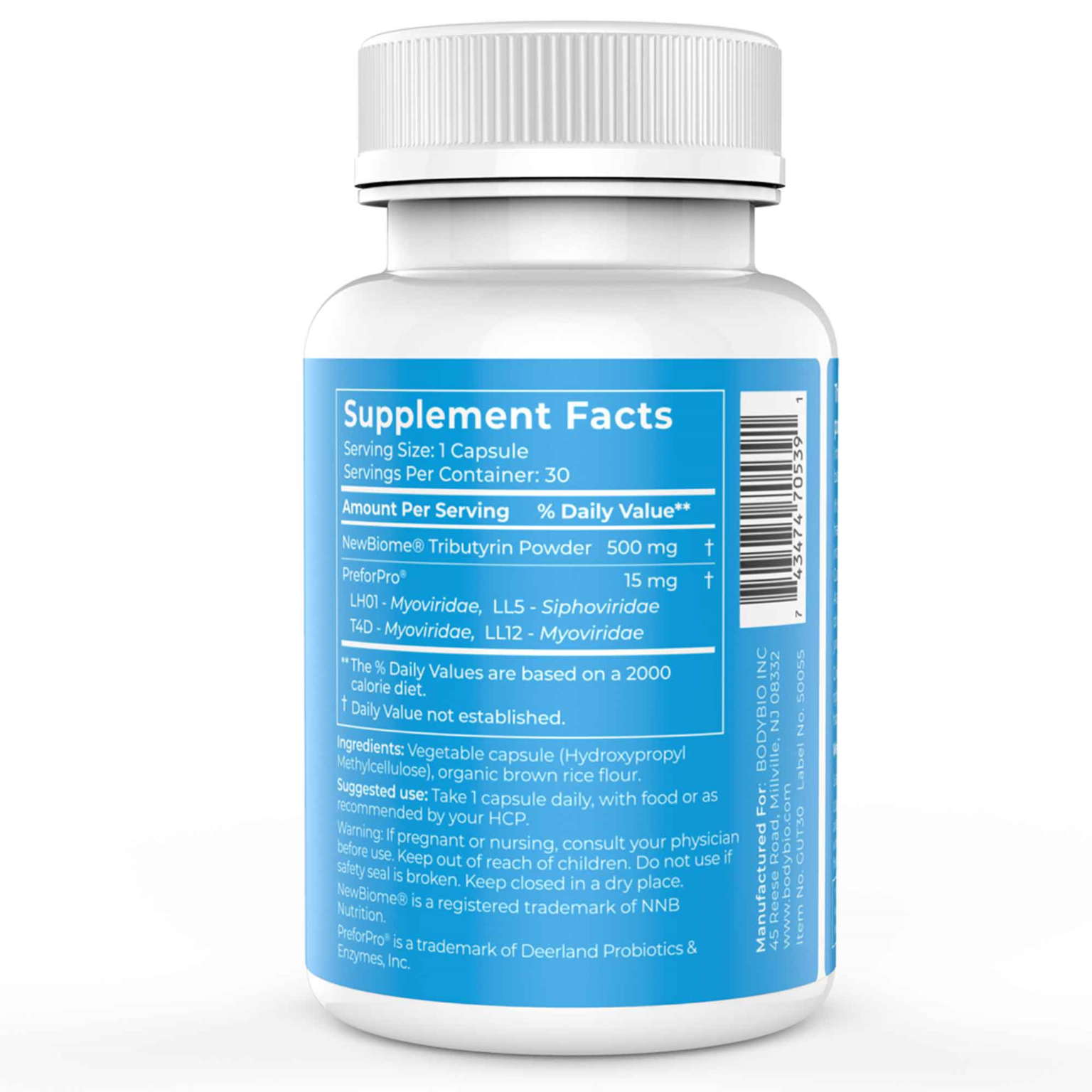 Gut+ (30 caps) by BodyBio - IPM Supplements