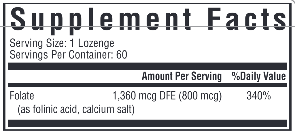 Folinic Acid (60 lozenges) by Seeking Health - IPM Supplements